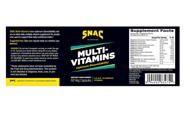 Multi-Vitamins — SNAC Nutrition
