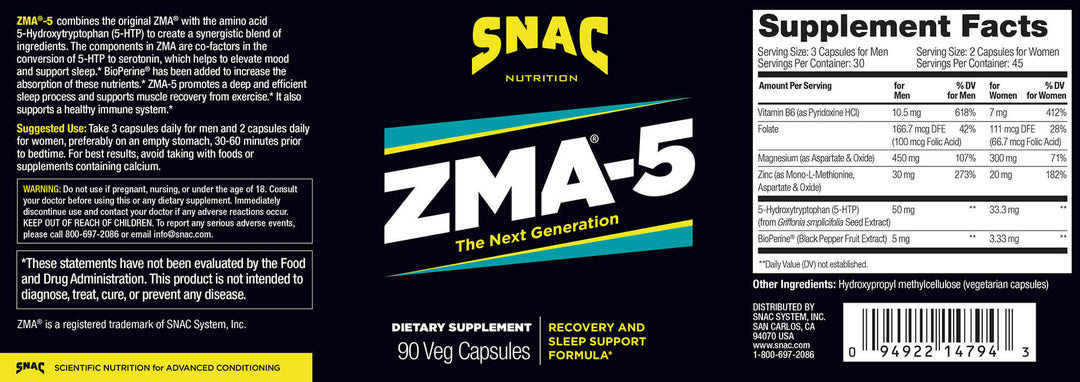 ZMA®-5 — SNAC Nutrition