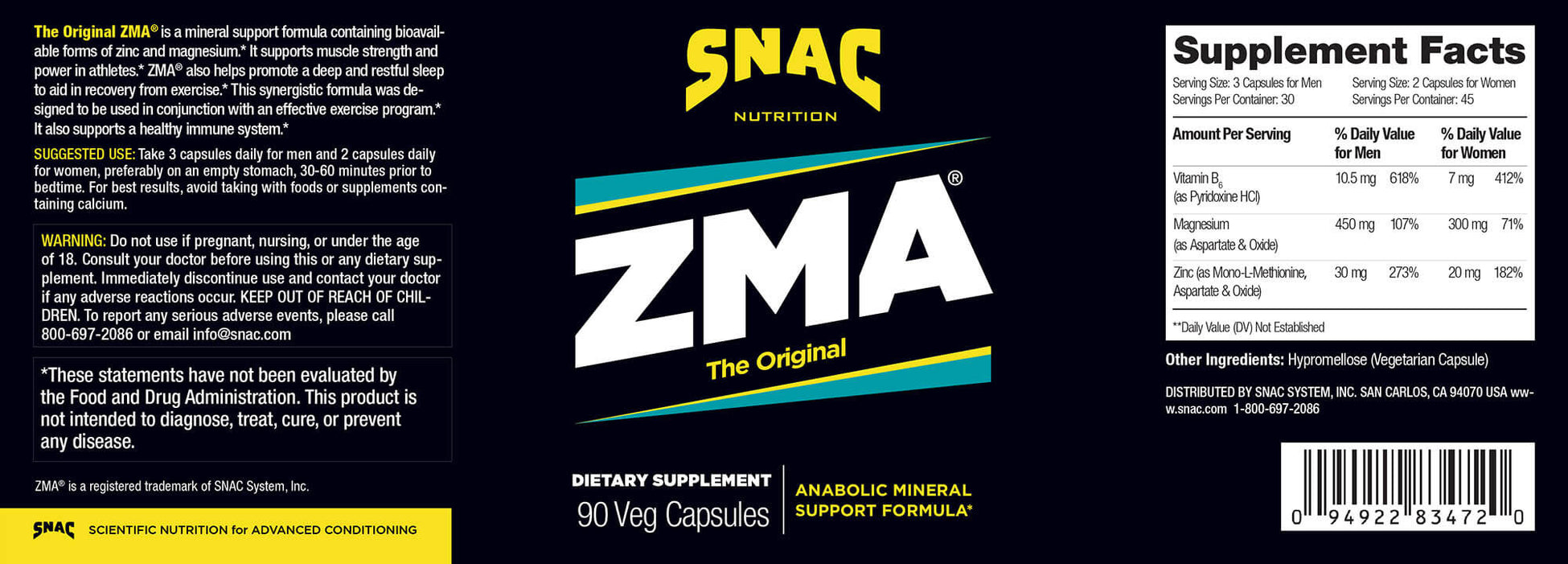 ZMA® — SNAC Nutrition