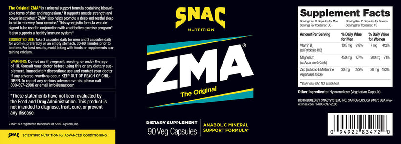 ZMA® — SNAC Nutrition